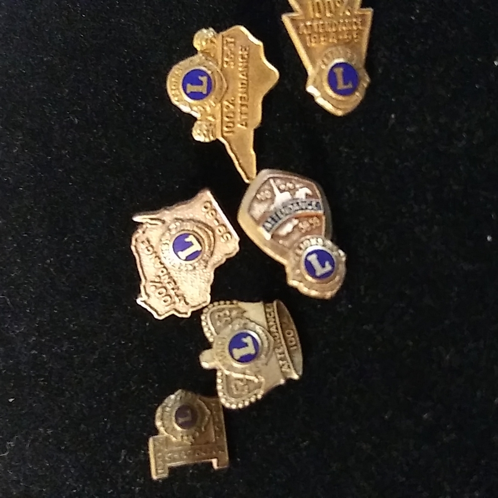 Vintage Lions Club Attendance Pins 1950s - Gem